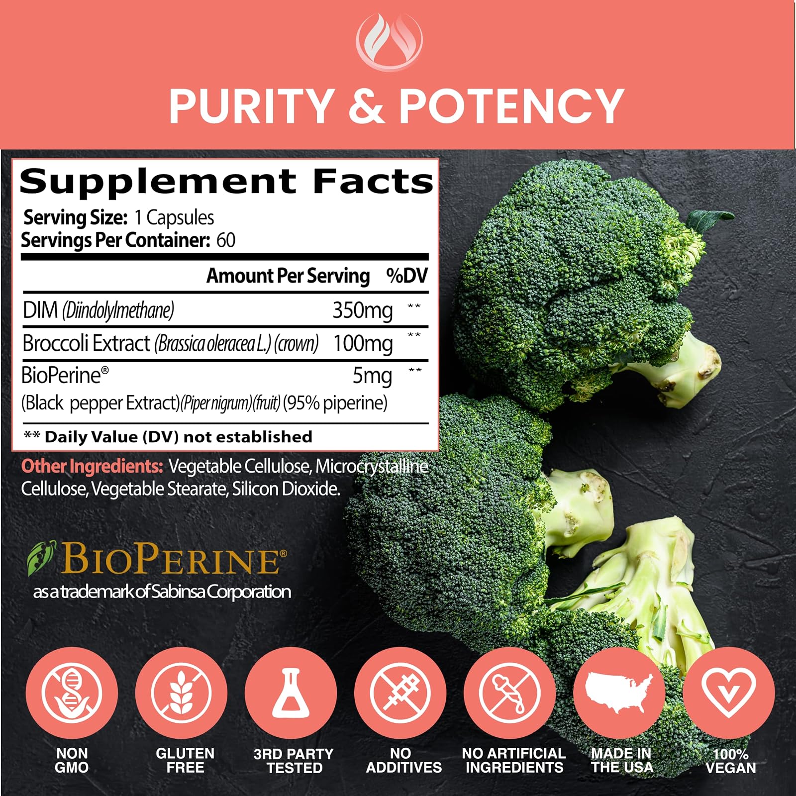 350 mg DIM capsules for hormonal balance