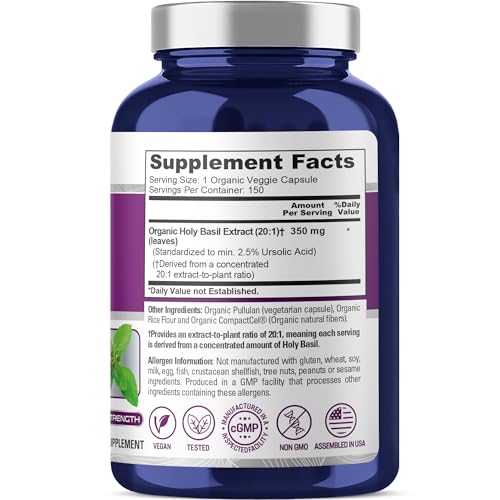 350 mg holy basil for natural balance