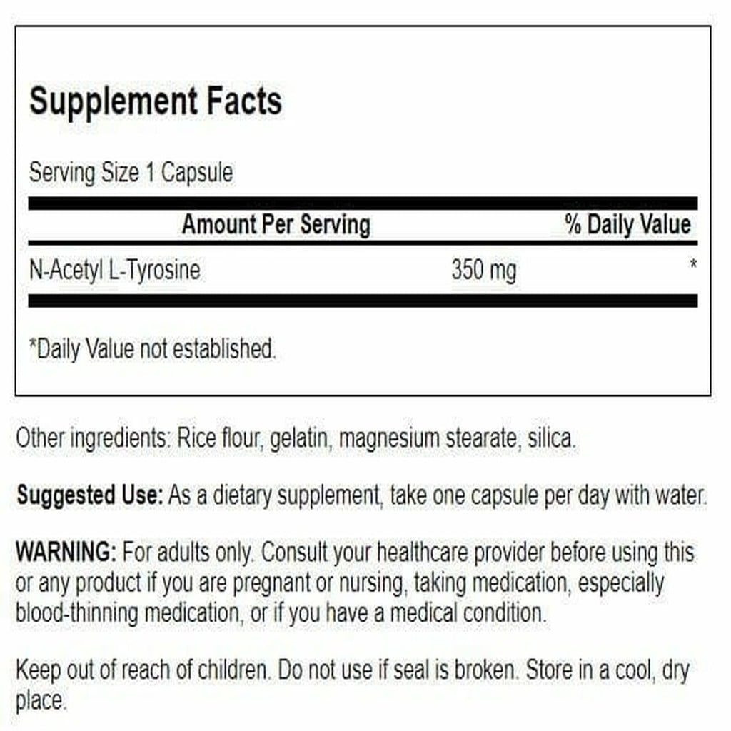 350 mg N-Acetyl L-Tyrosine supplement