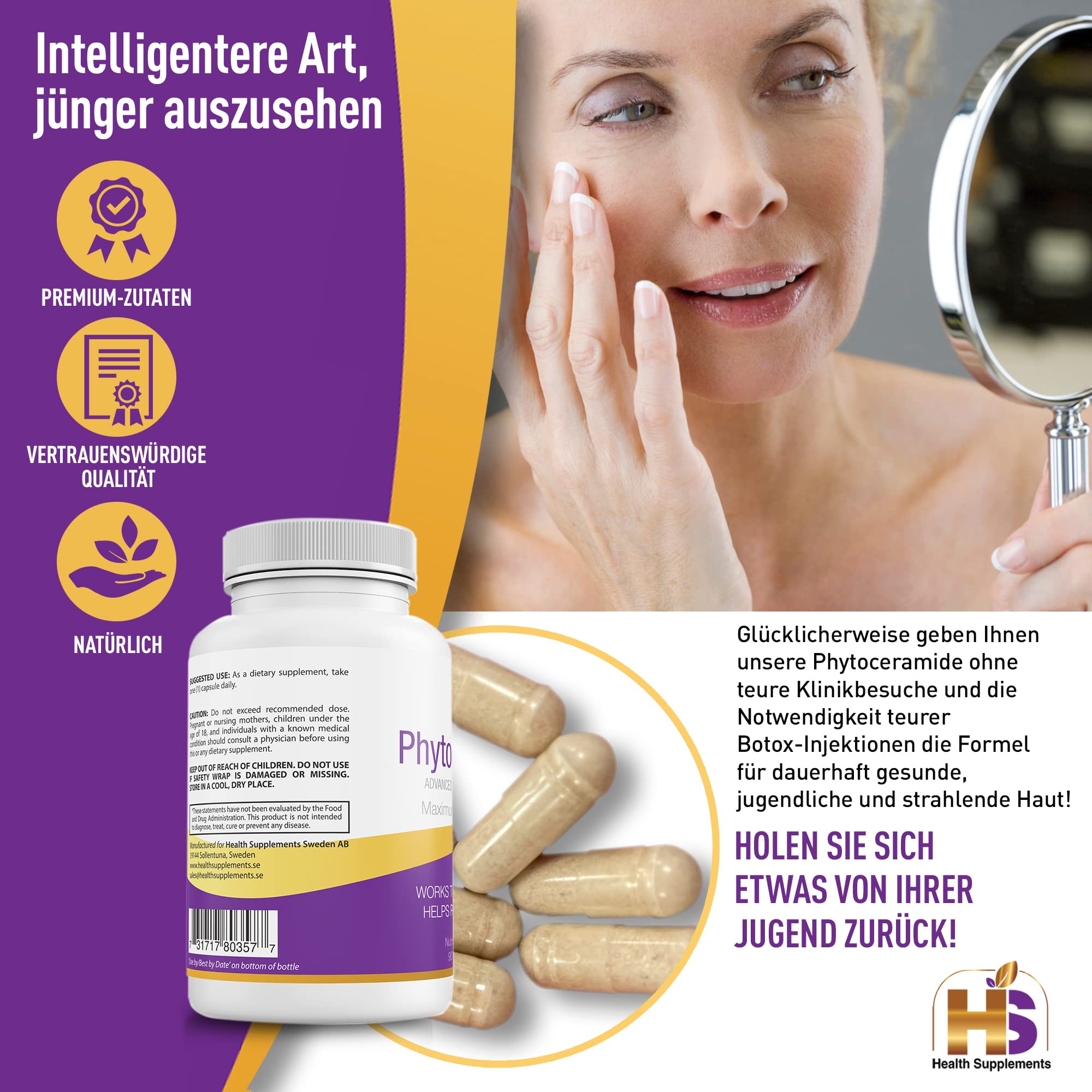 350mg phytoceramides for youthful skin