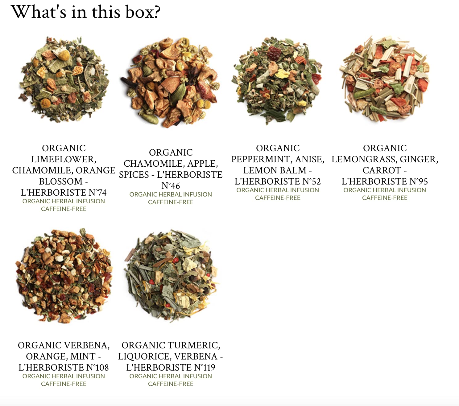 36 cotton bags of herbal tea