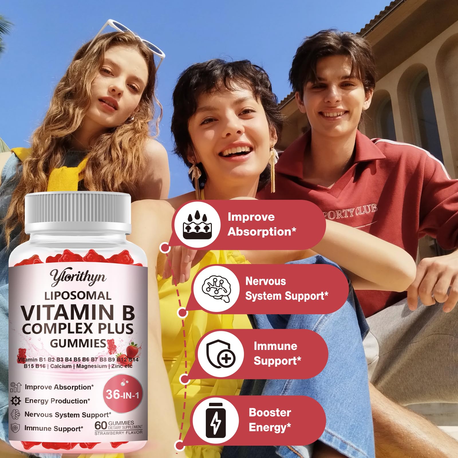 36 count Vitamin B Complex gummies for vitality