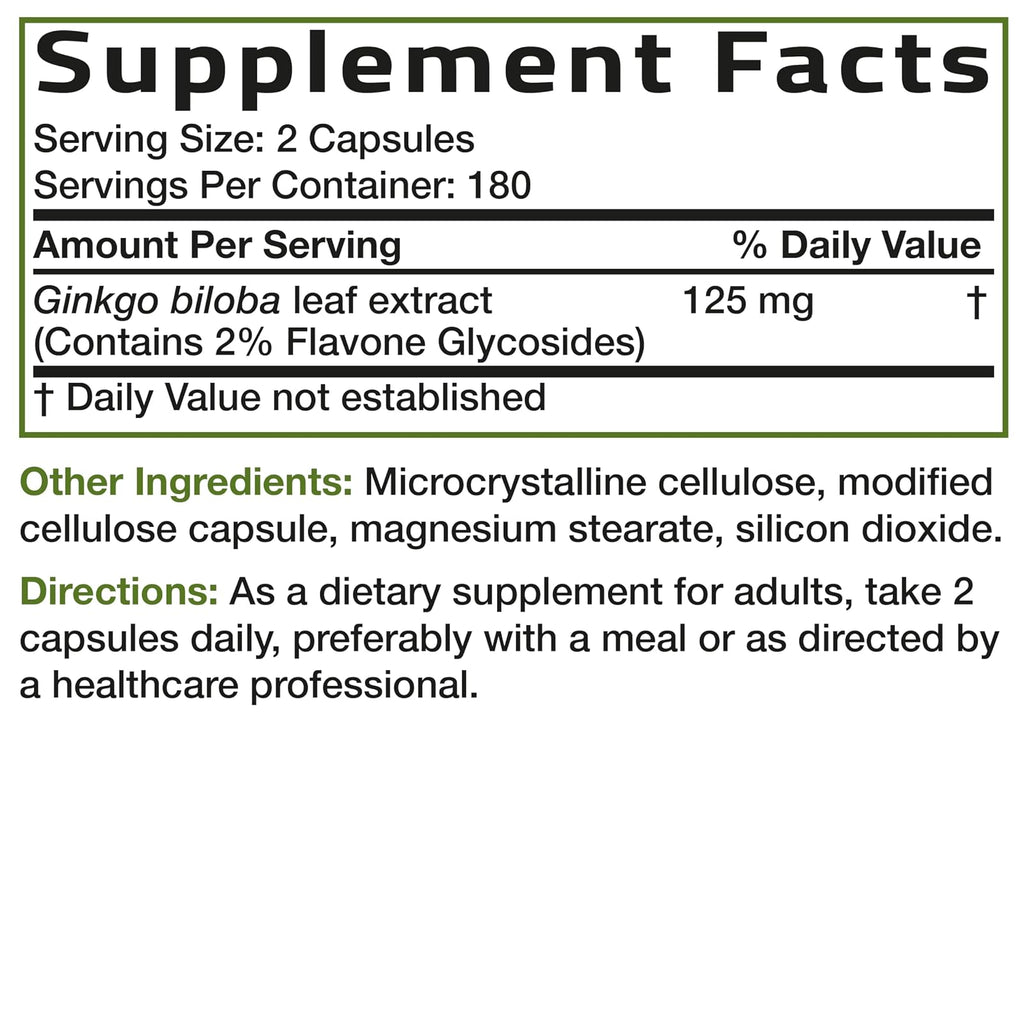360 capsules ginkgo biloba value pack