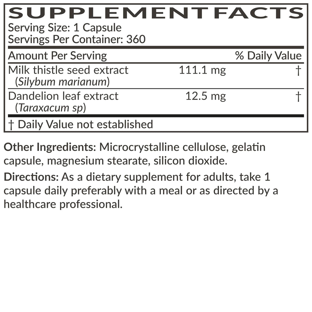 360 capsules of milk thistle goodness