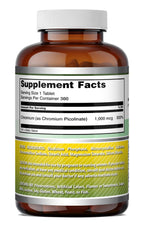 360 count chromium tablets for convenience