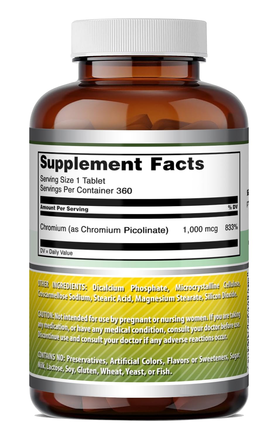 360 count chromium tablets for convenience