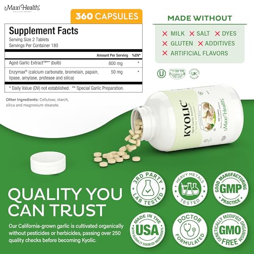 360 count garlic supplement bottle
