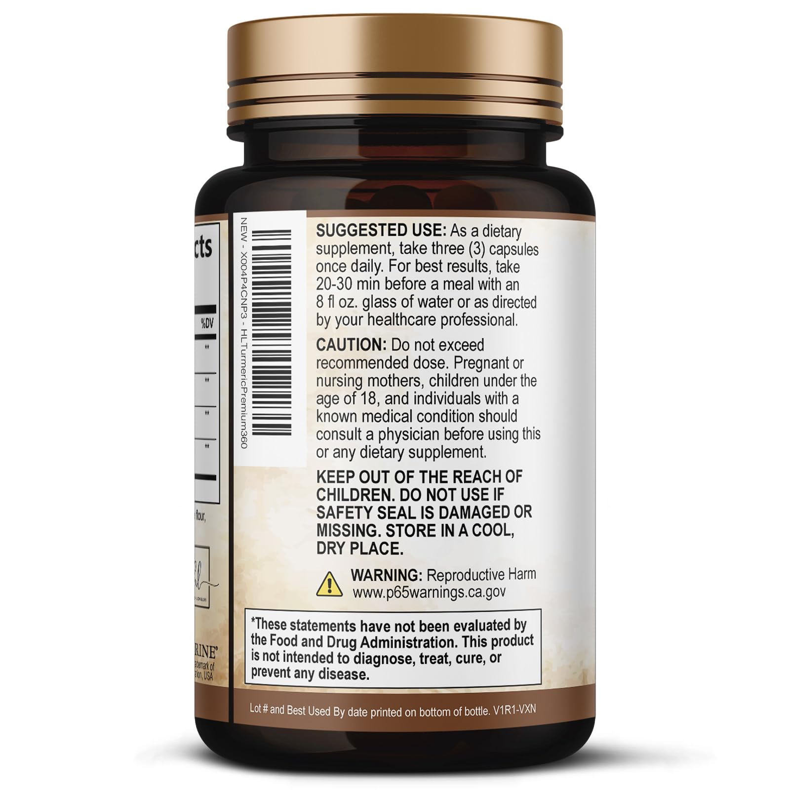 360 count turmeric capsules