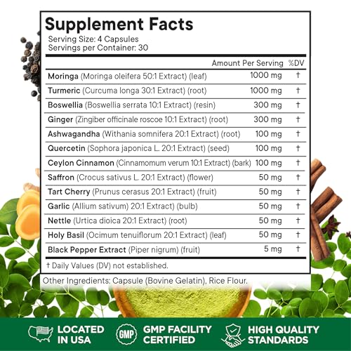 360 count turmeric moringa capsules