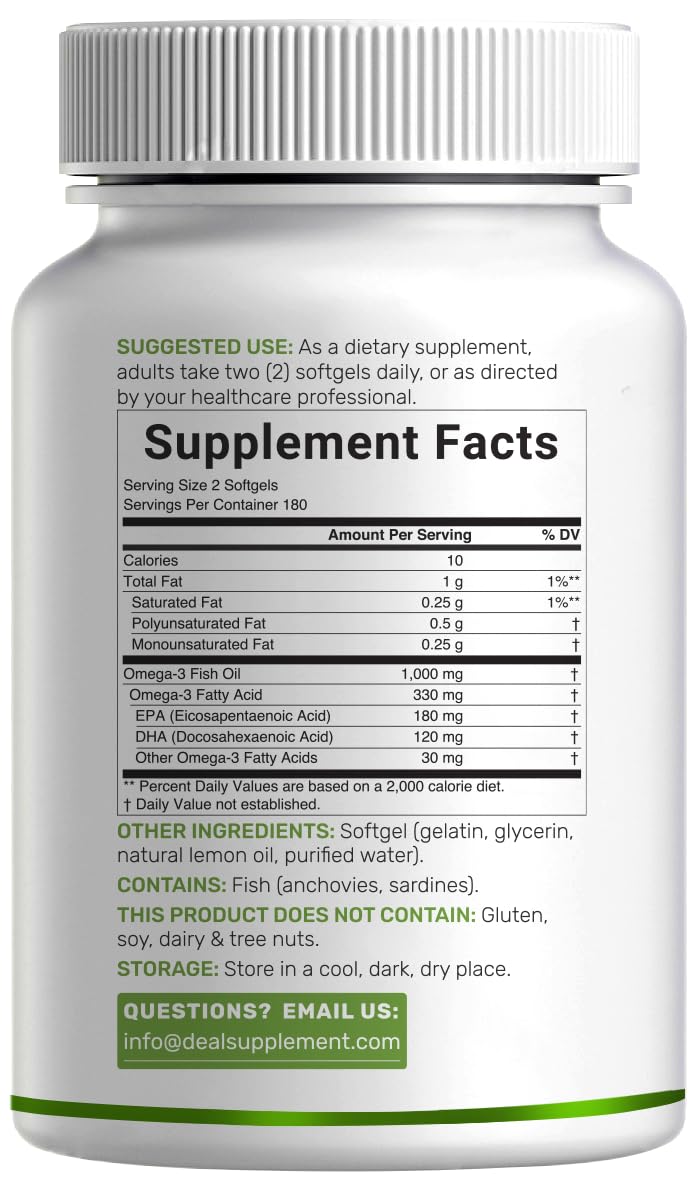 360 softgels for daily Omega-3