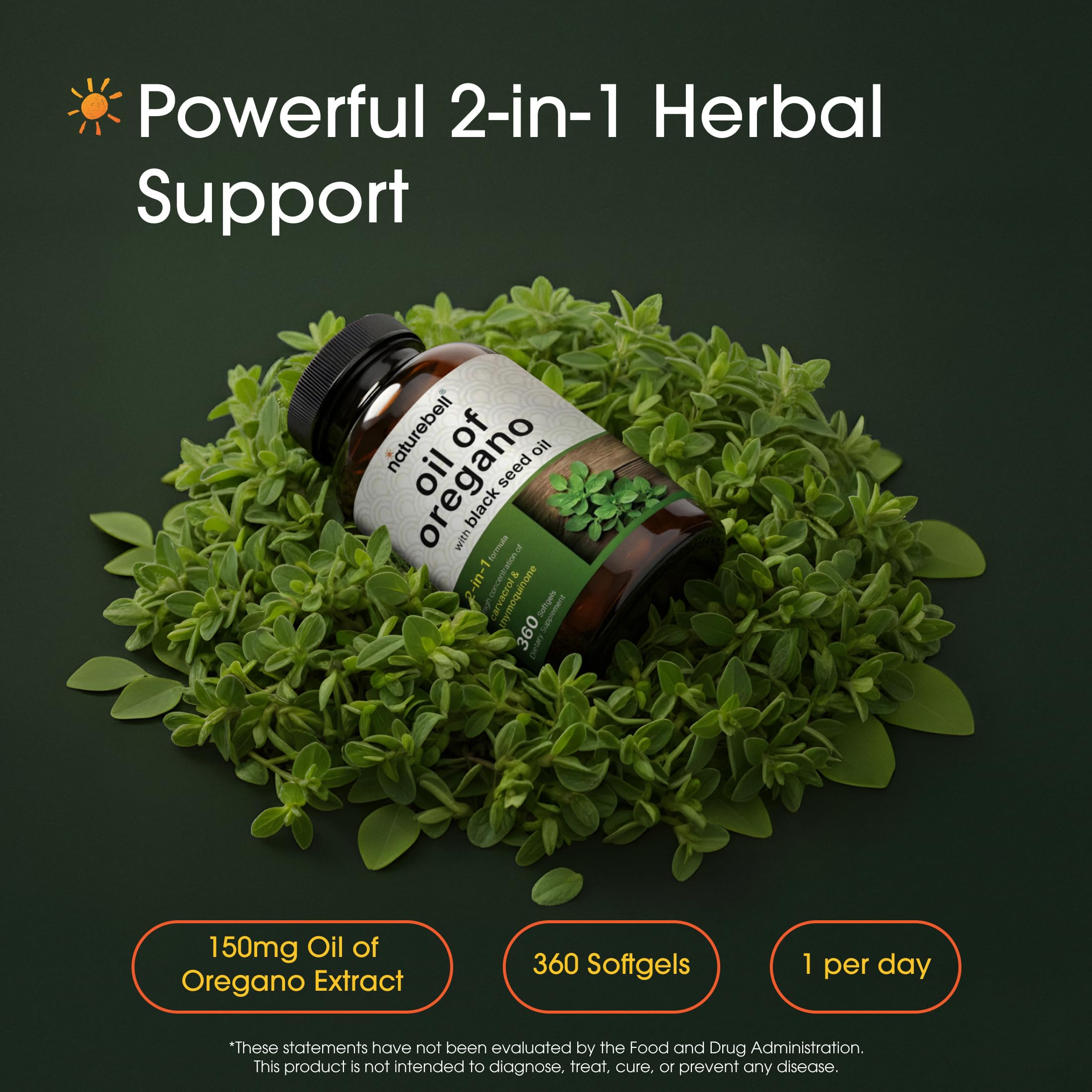 360 softgels of oregano oil