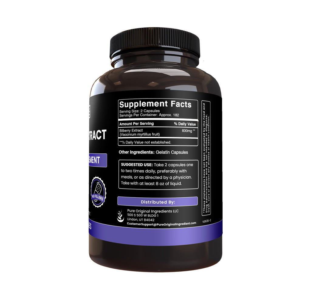 365 capsules of bilberry