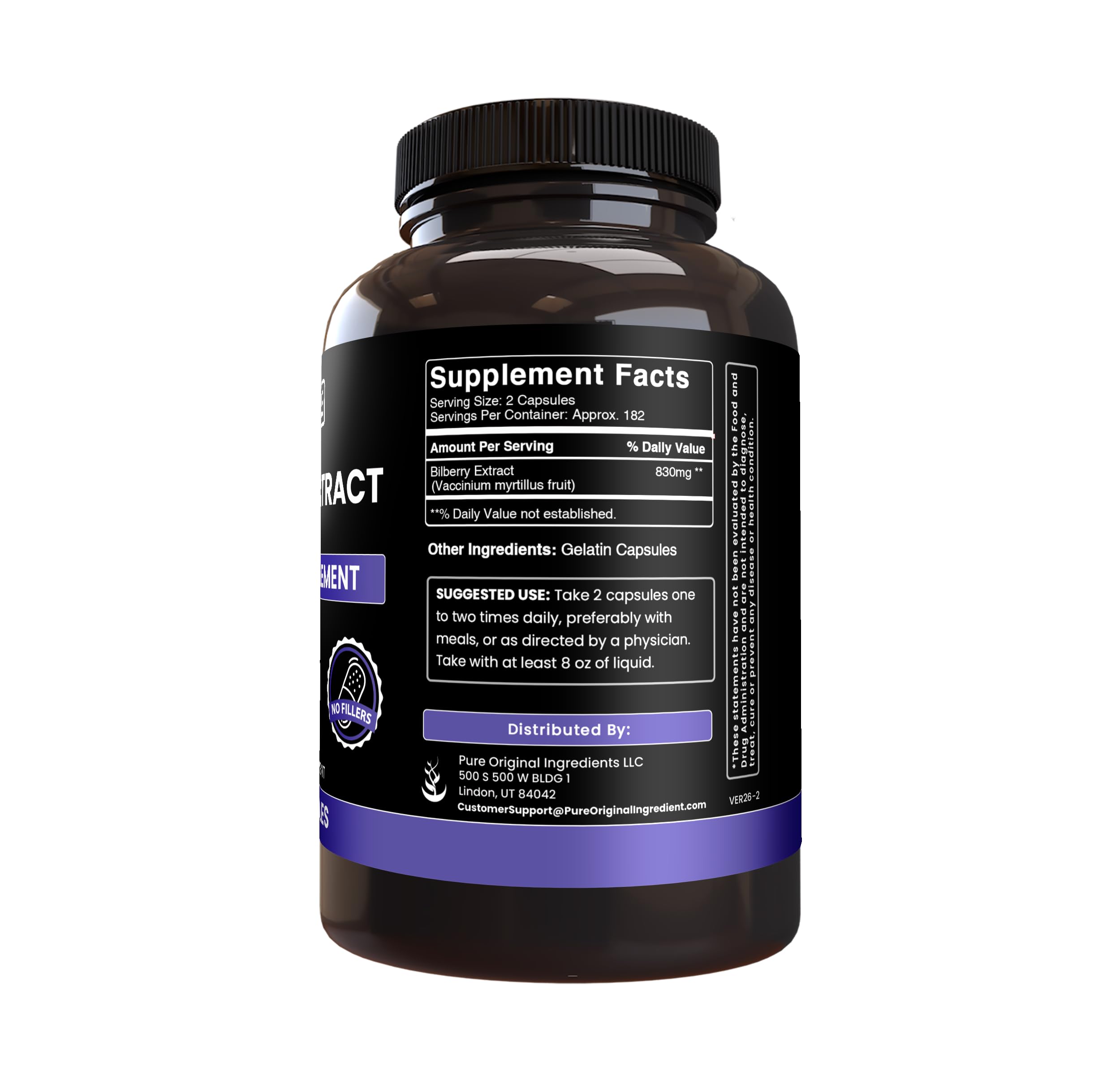 365 capsules of bilberry