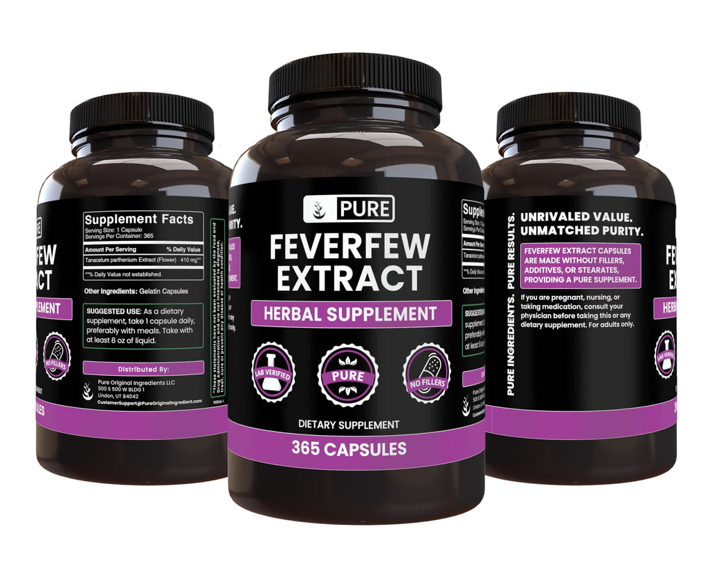 365 capsules of feverfew extract