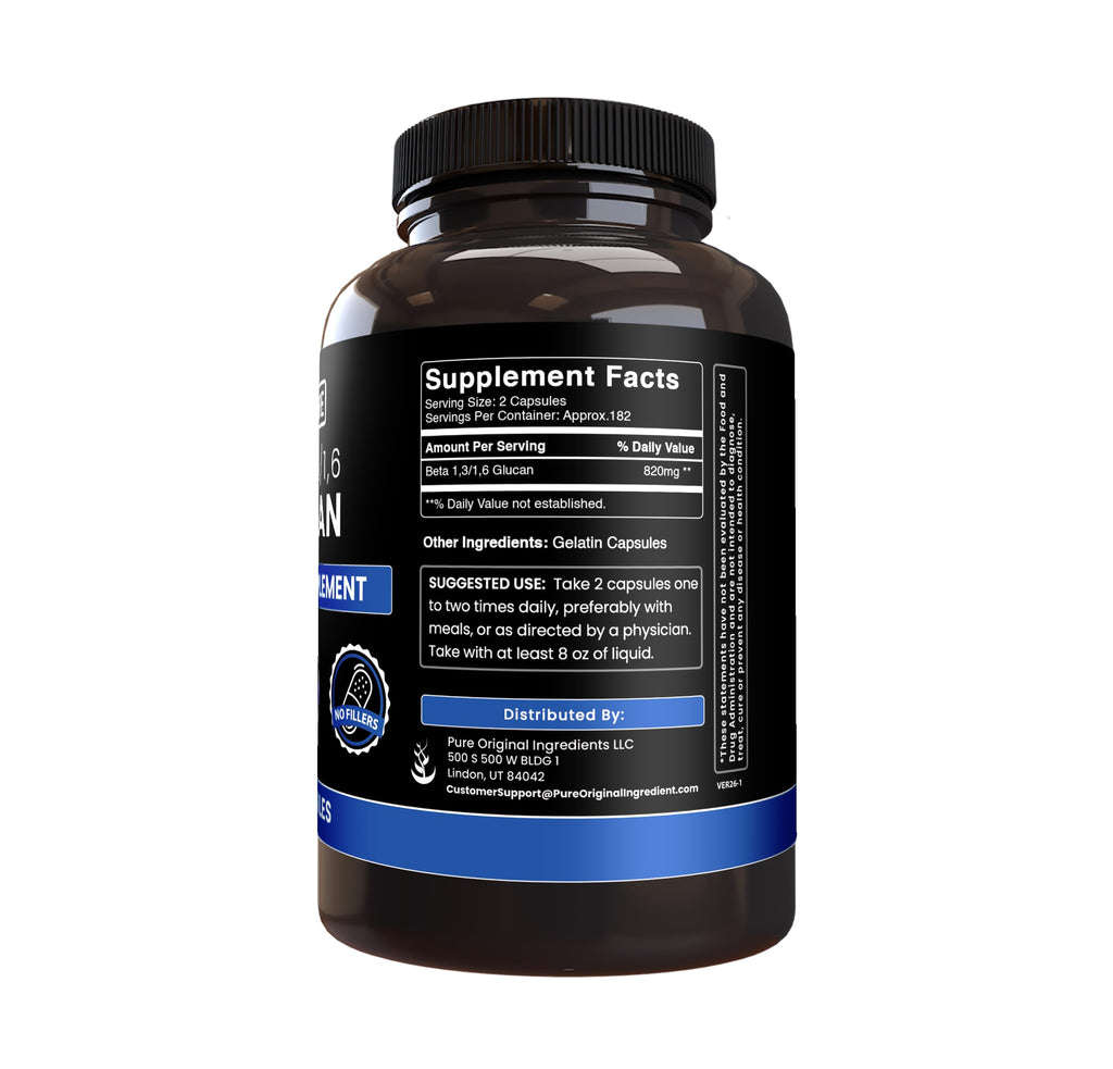 365 capsules of pure beta glucan