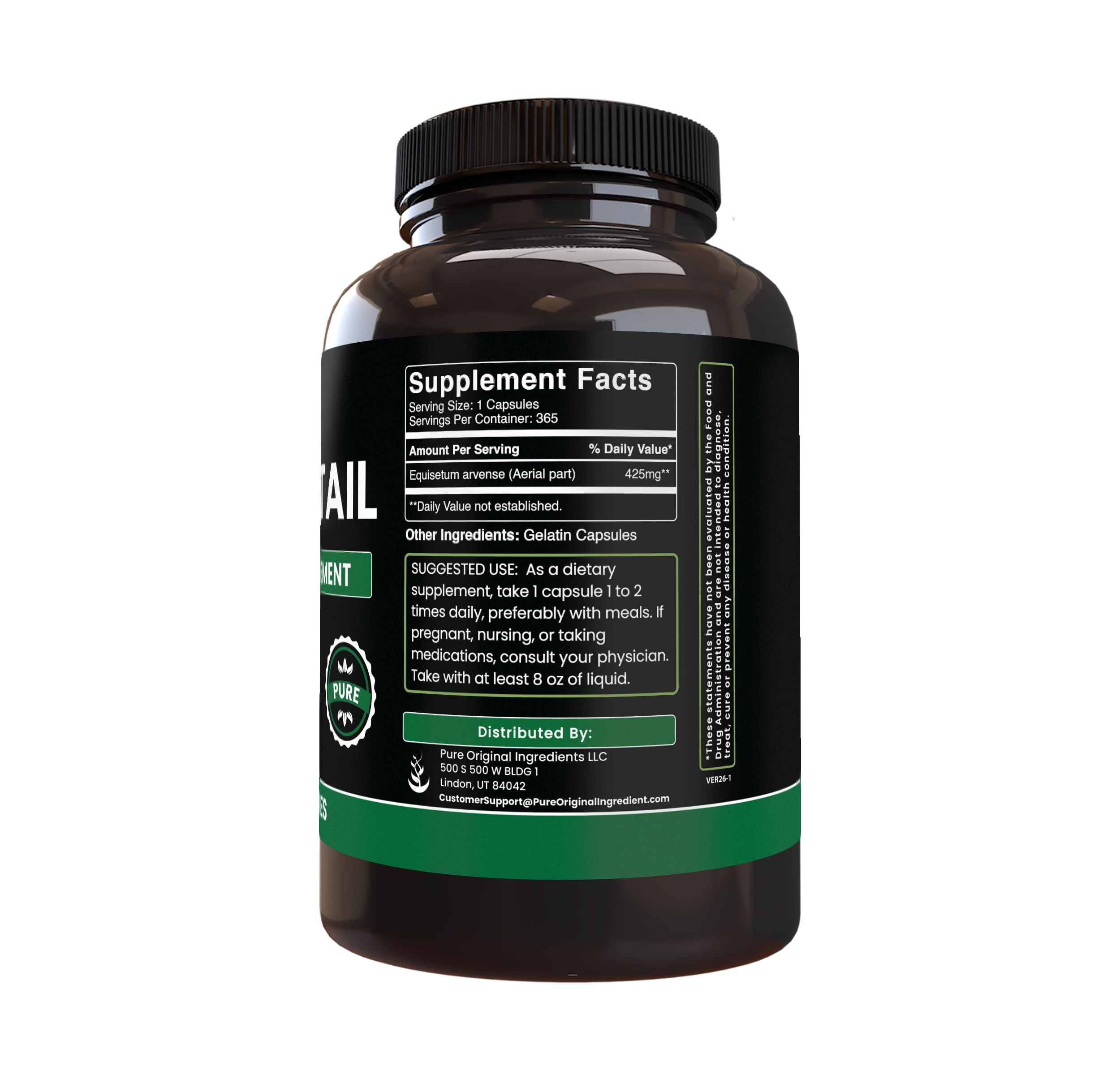 365 capsules of pure horsetail extract