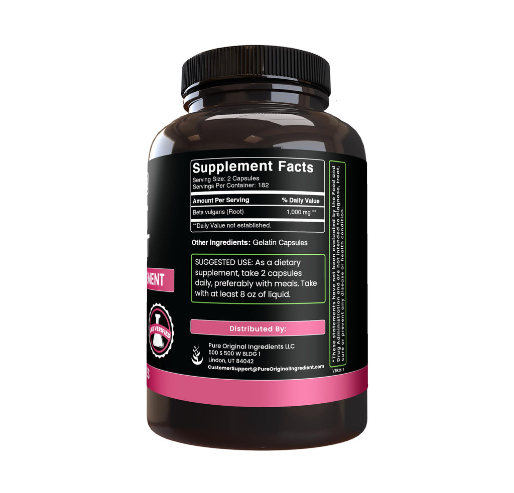 365 count beet root capsules