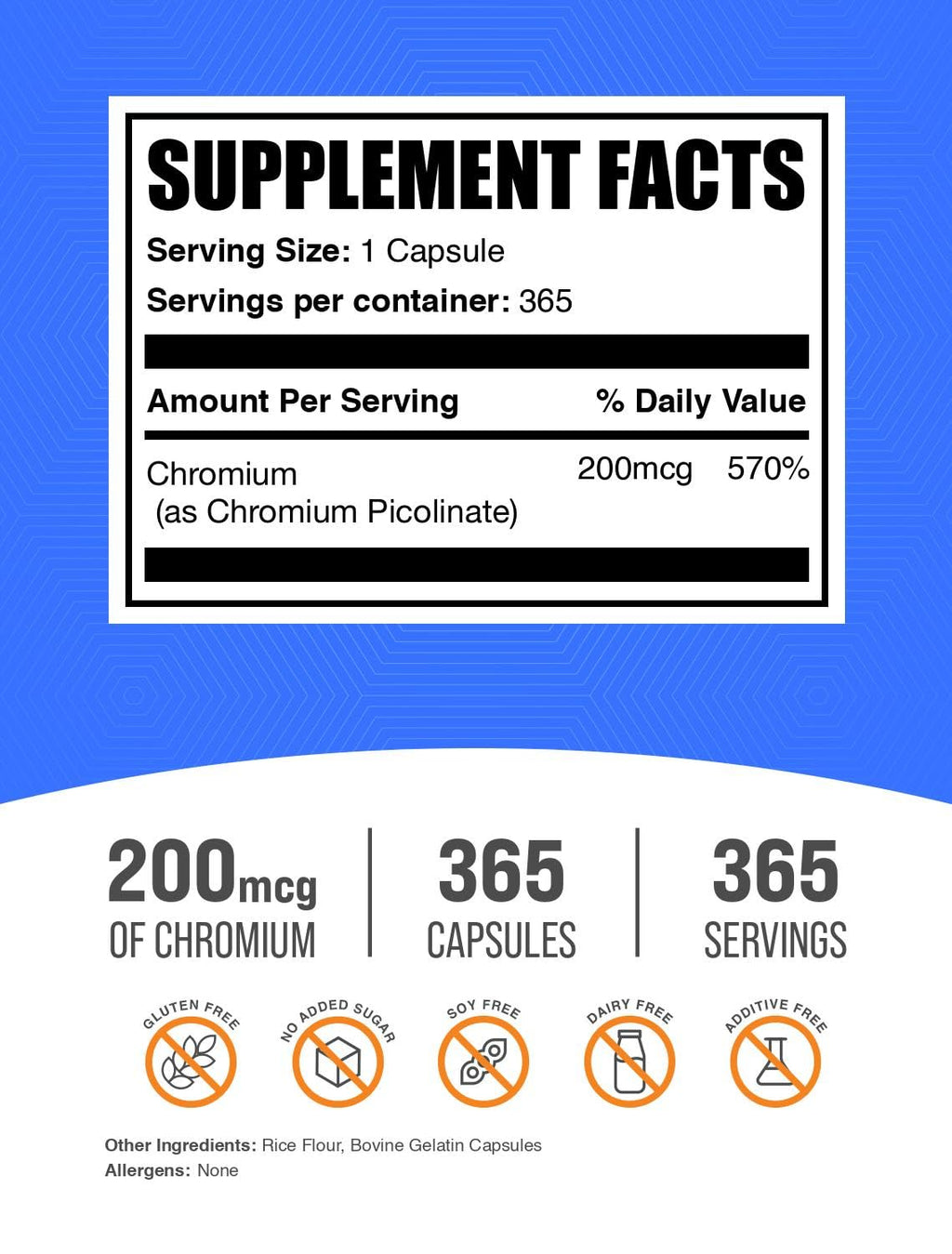 365 count chromium picolinate supply