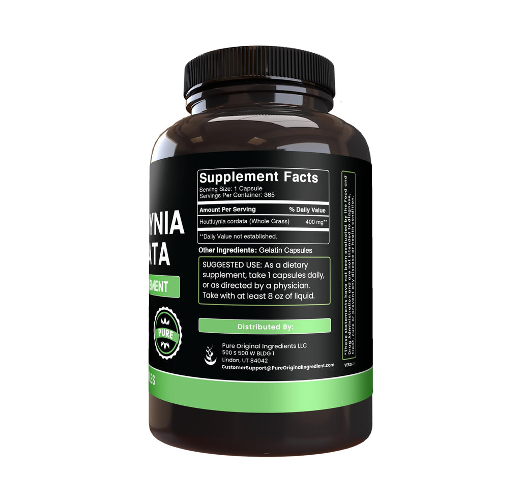 365 count Houttuynia Cordata capsules