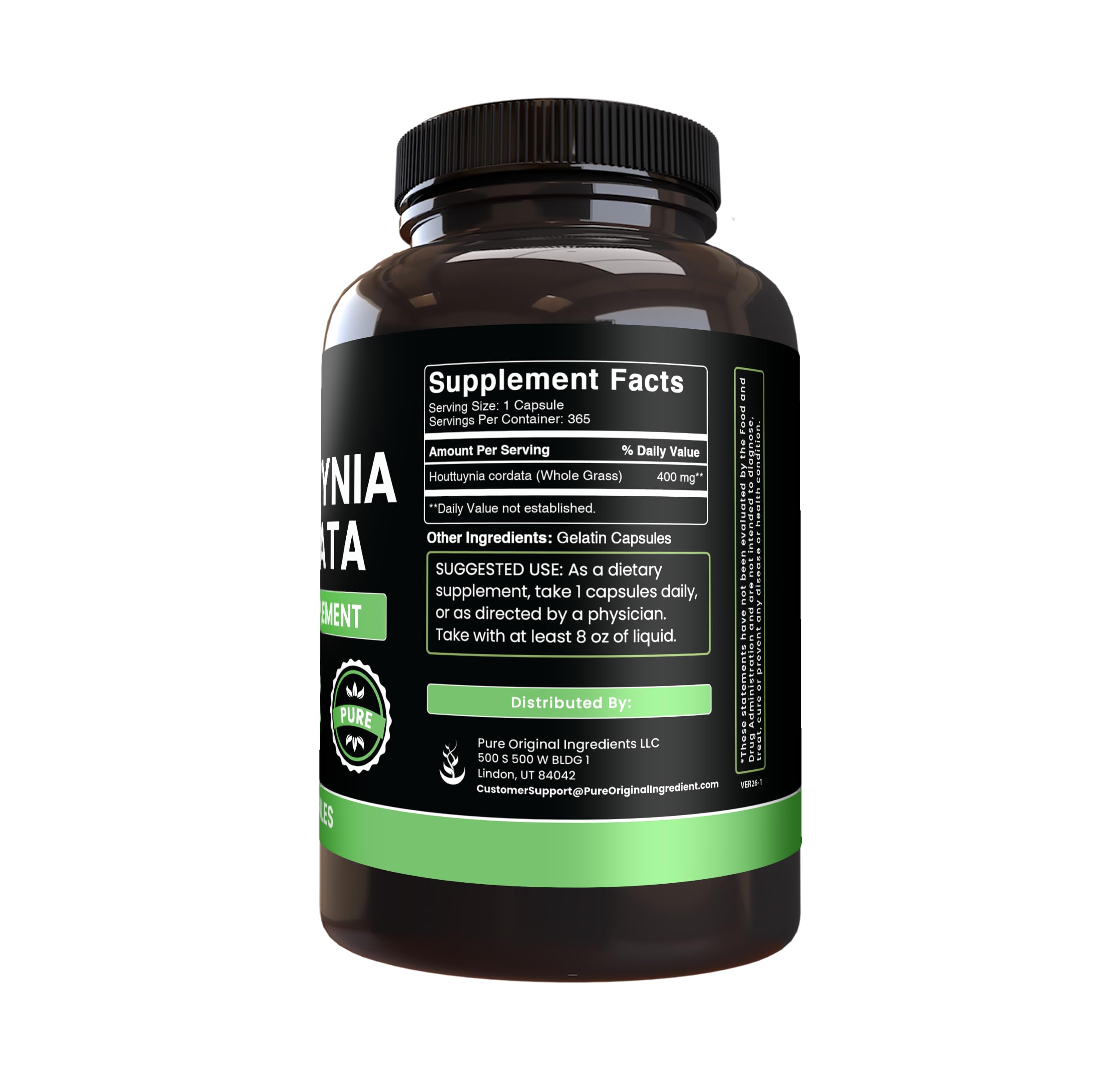 365 count Houttuynia Cordata capsules