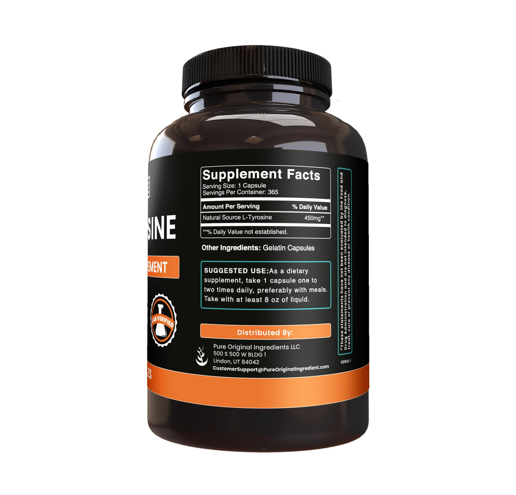 365 count L-Tyrosine capsules