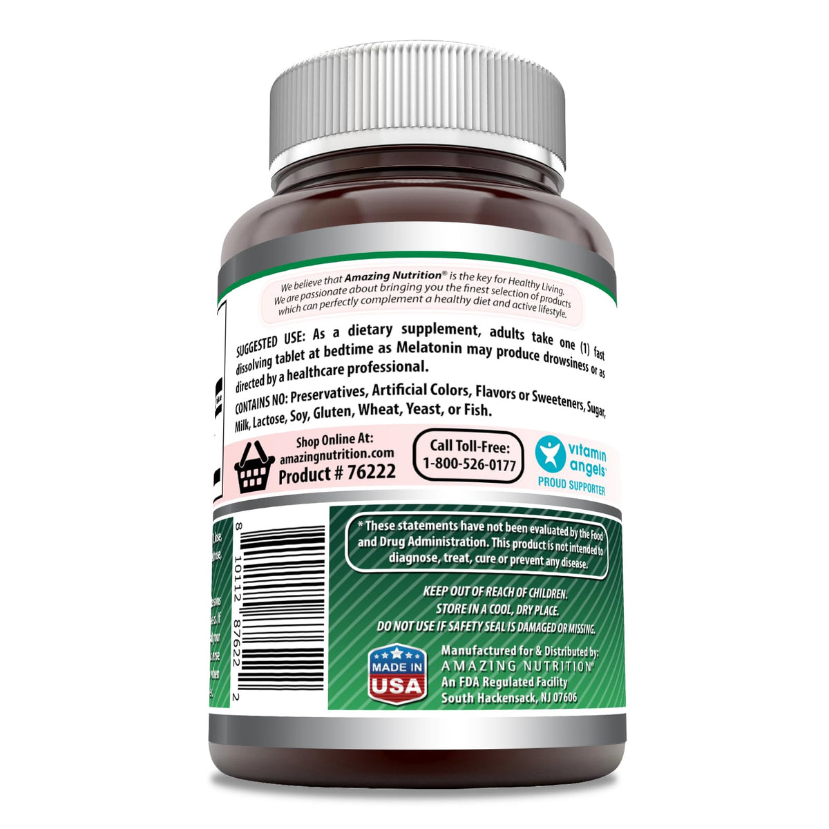 365 count melatonin sleep support tablets