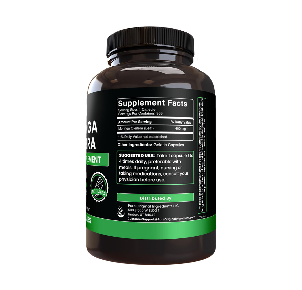 365 count moringa capsules for energy