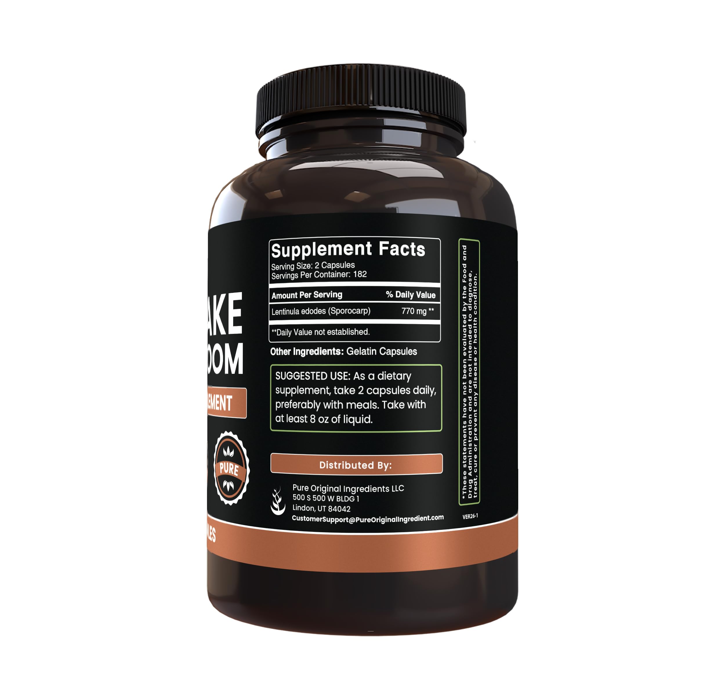 365 count mushroom capsules