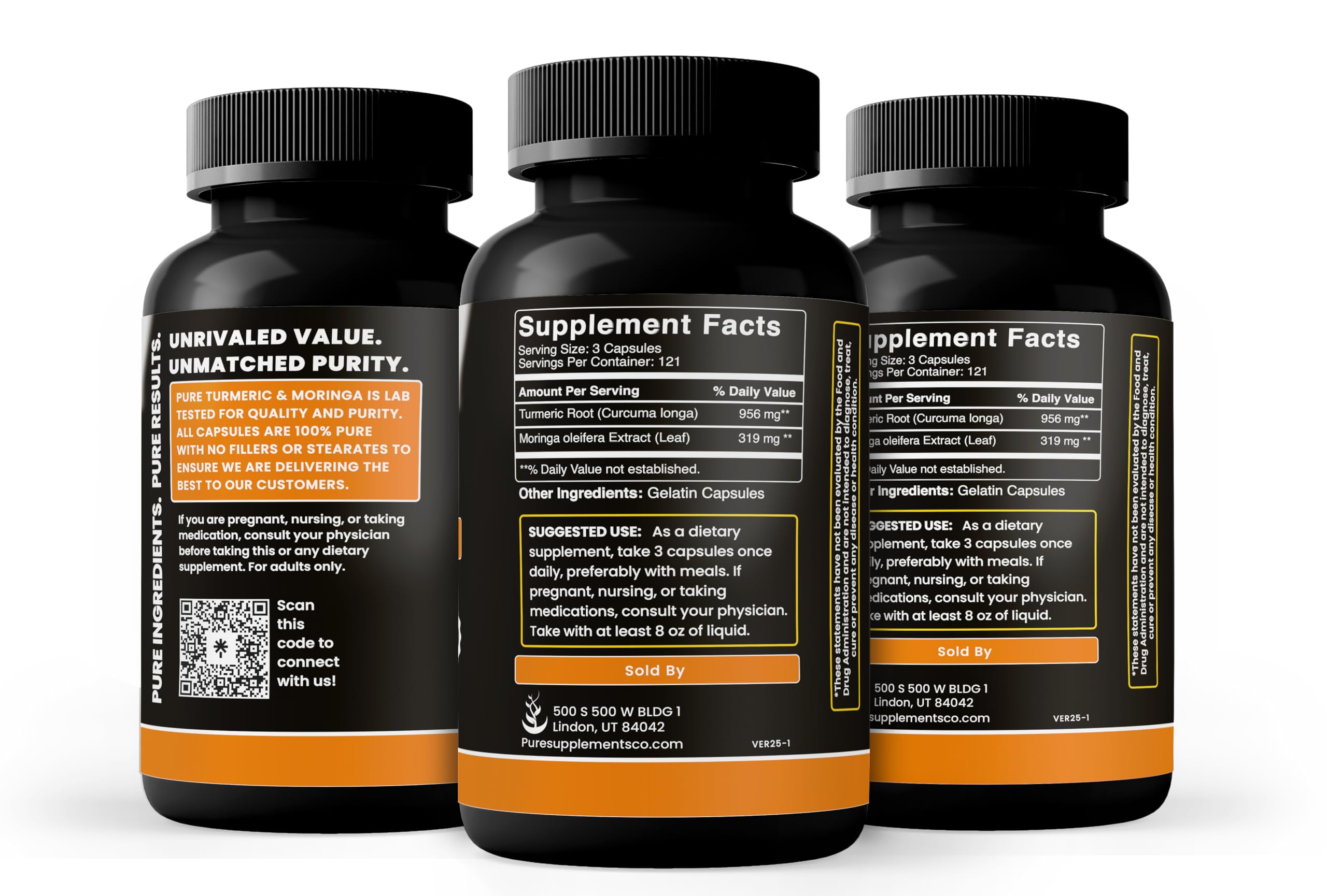 365 count turmeric capsules for convenience