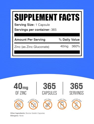 365 count zinc capsules for convenience
