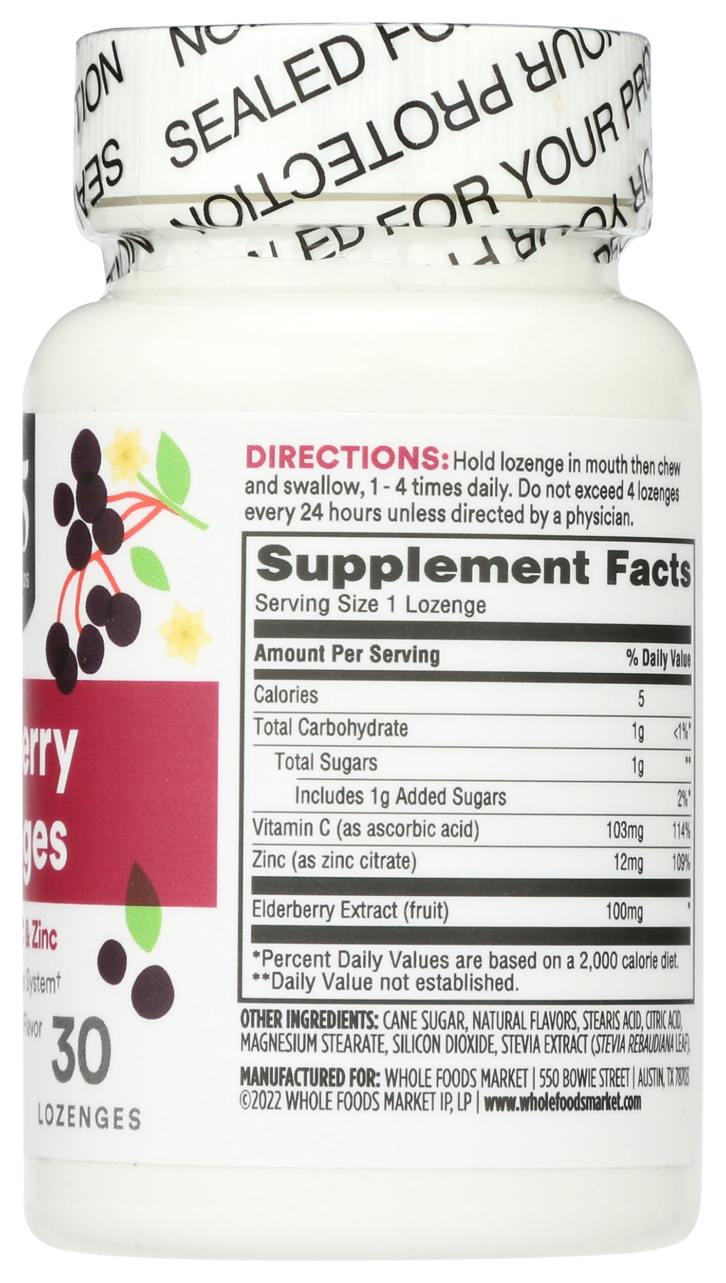 365 elderberry lozenges for sore throat
