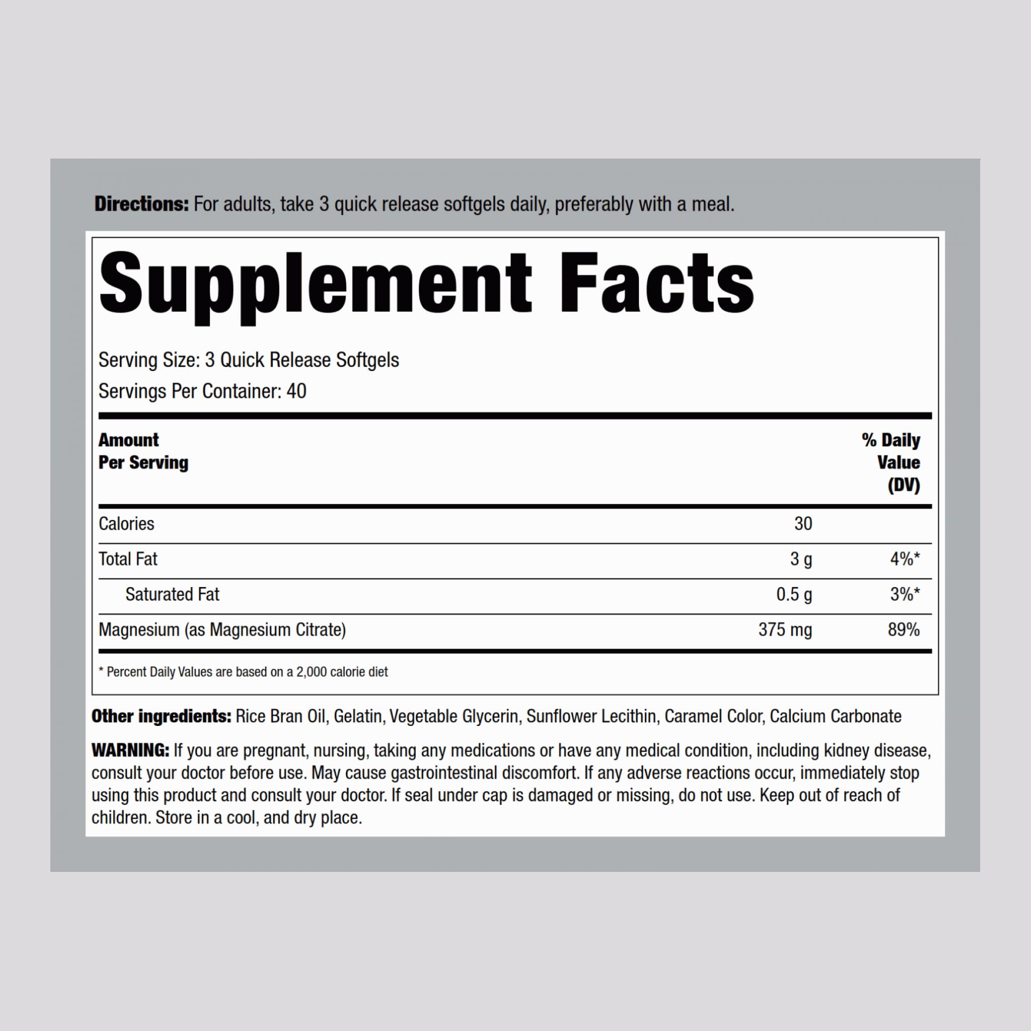 375 mg magnesium for total relief