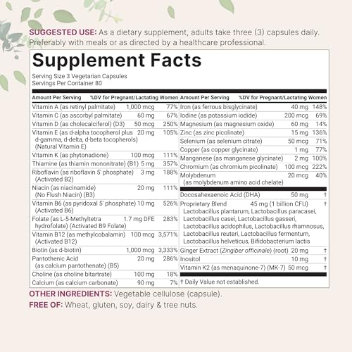 38-in-1 prenatal vitamins with DHA