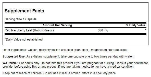 380 mg Red Raspberry leaf benefits