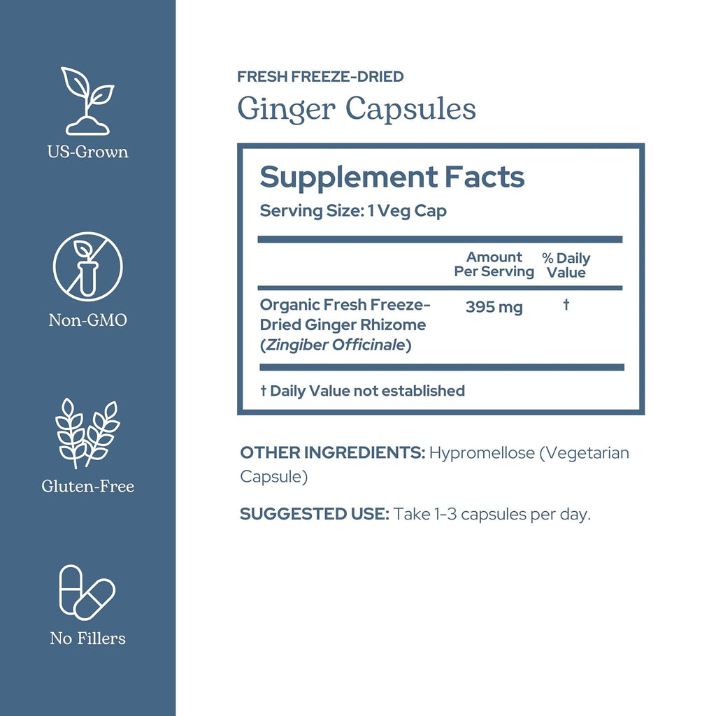 395 mg ginger capsules for wellness