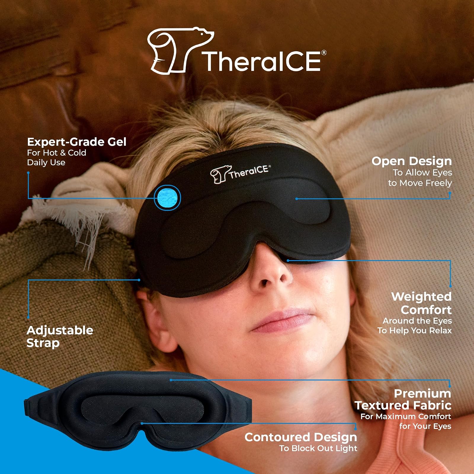 3D blackout eye cover for sleep