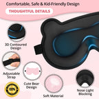 3D contoured sleep mask for kids