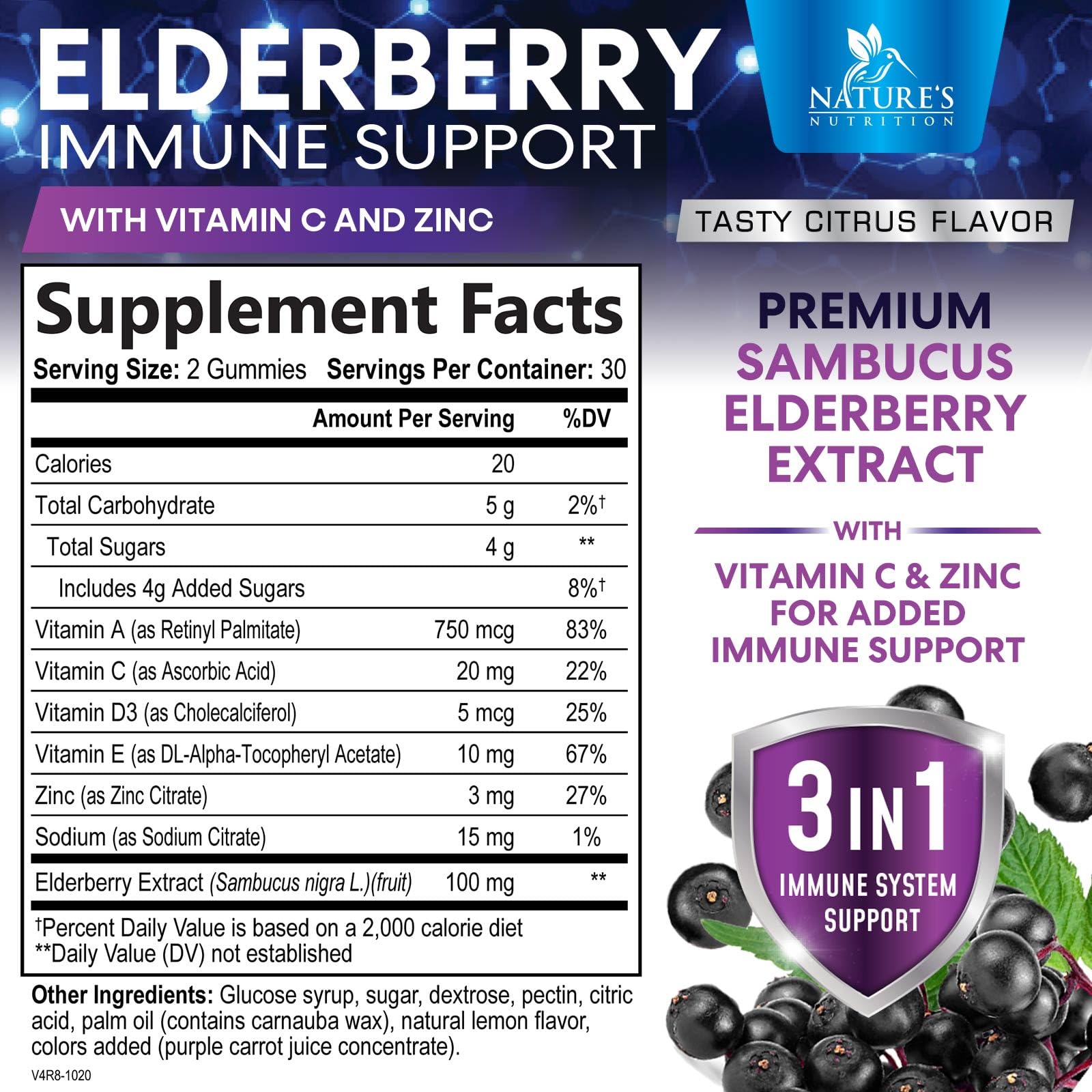 3X strength elderberry gummies