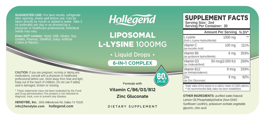 4 fl oz l-lysine liquid formula