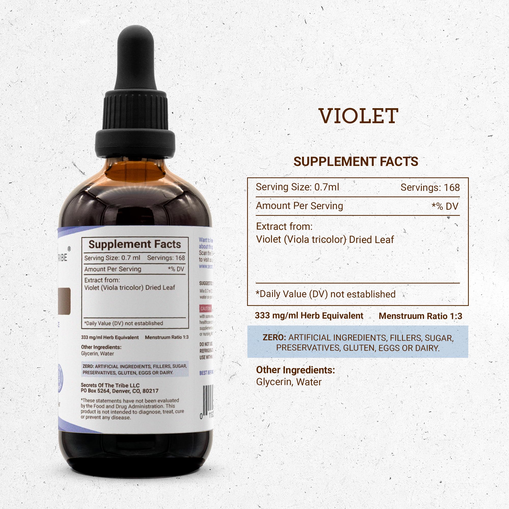 4 FL OZ violet tincture bottle