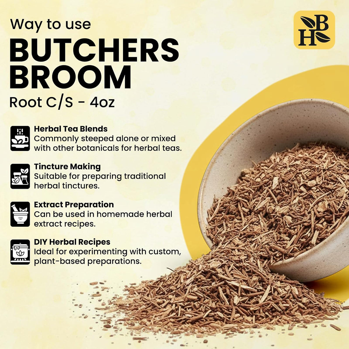 4 oz Butchers Broom herbal supplement