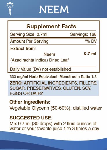 4 oz neem tincture for holistic healing