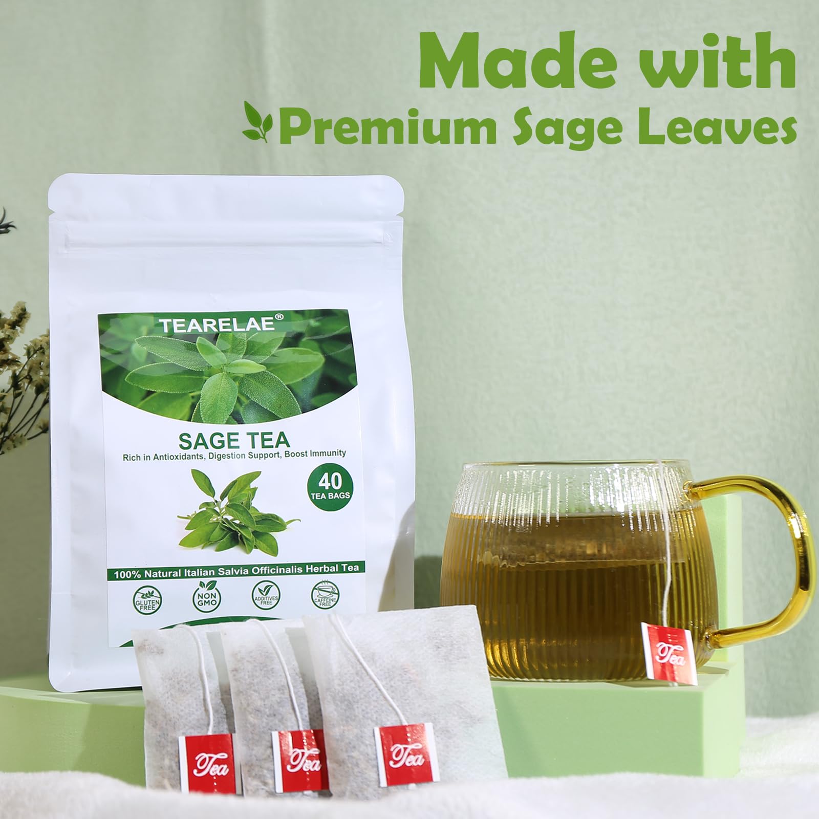 40 count sage leaf tea bags