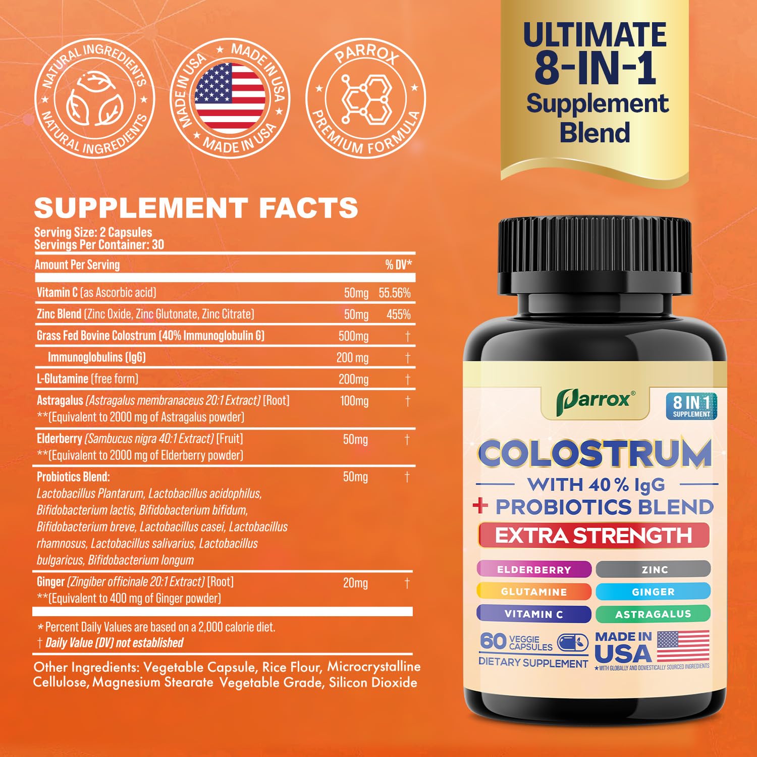 40% IgG colostrum capsules for vitality