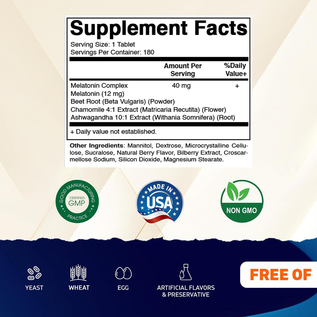 40 mg melatonin tablets for relaxation
