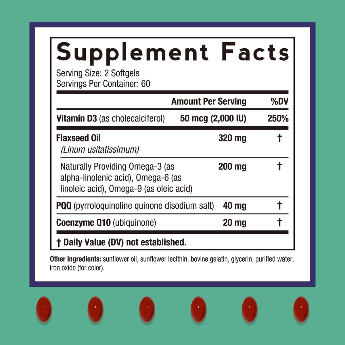 40 mg PQQ softgels for energy