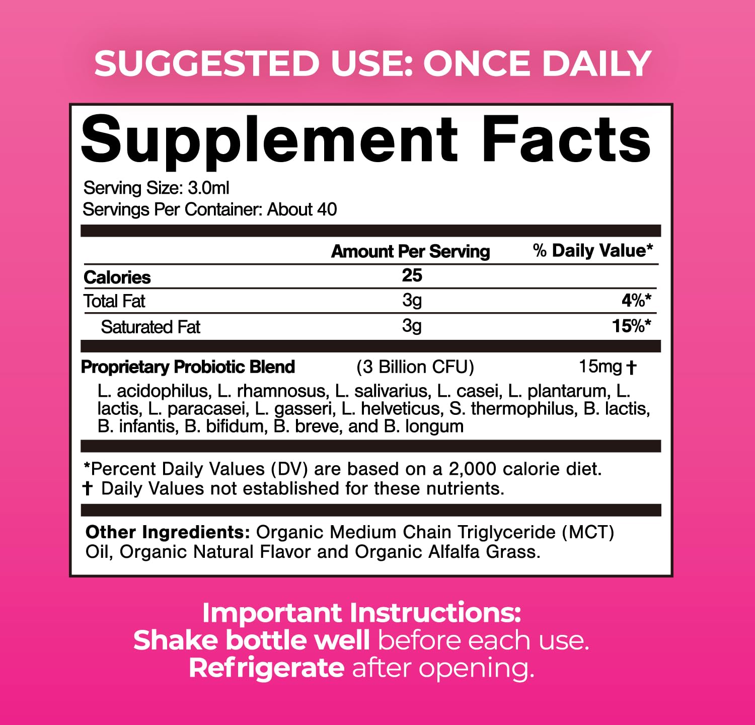 40 servings of digestive health probiotics