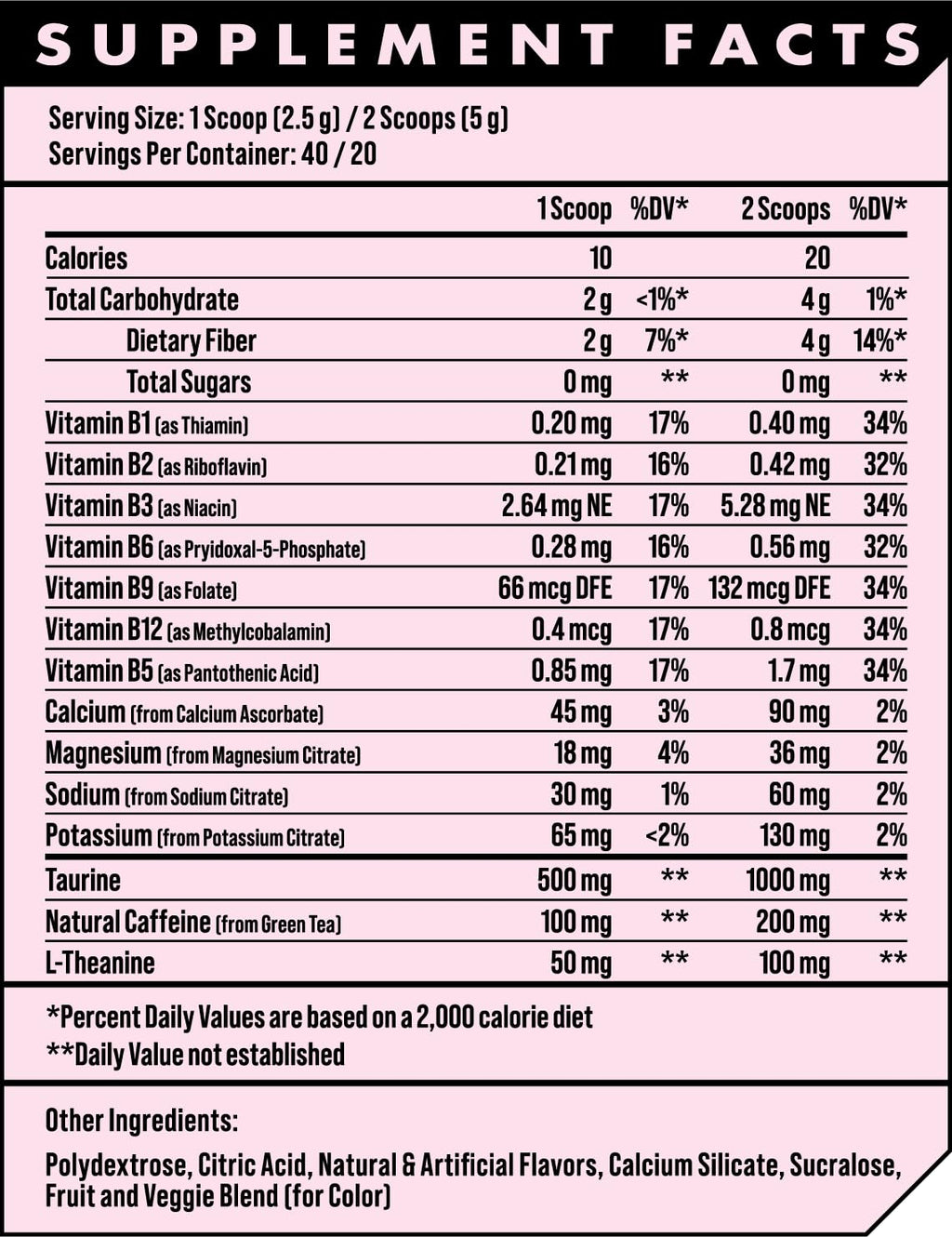 40 servings of energy support