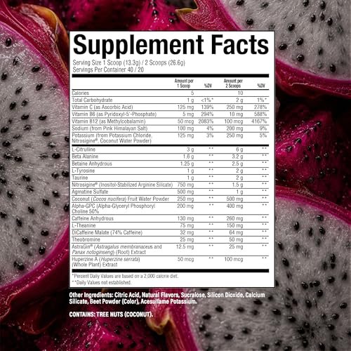 40 servings of pre-workout energy