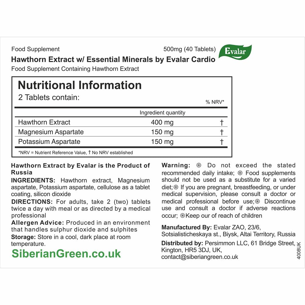 40 tablets of Hawthorn extract